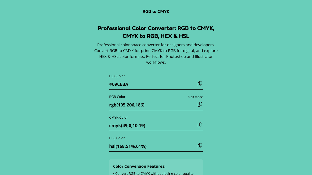RGB to CMYK Converter | Techbasedirectory.com