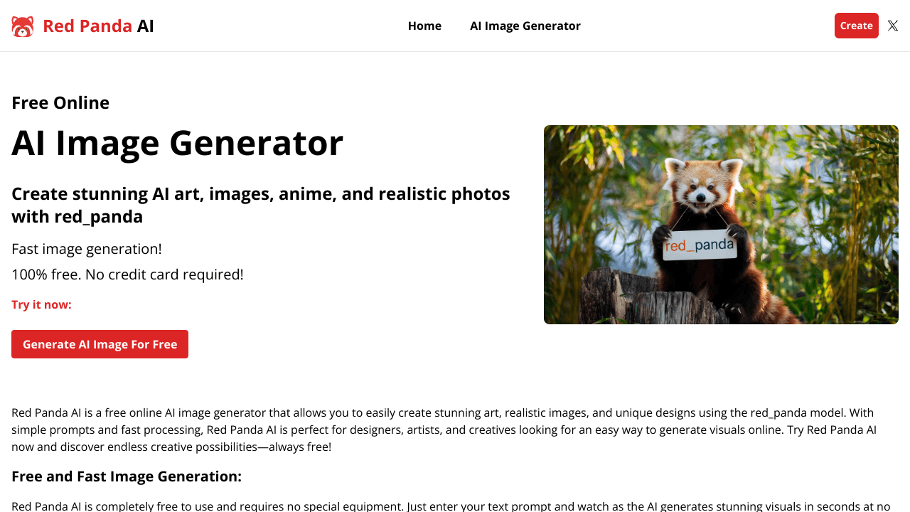 Red Panda AI Image Generator | Techbasedirectory.com